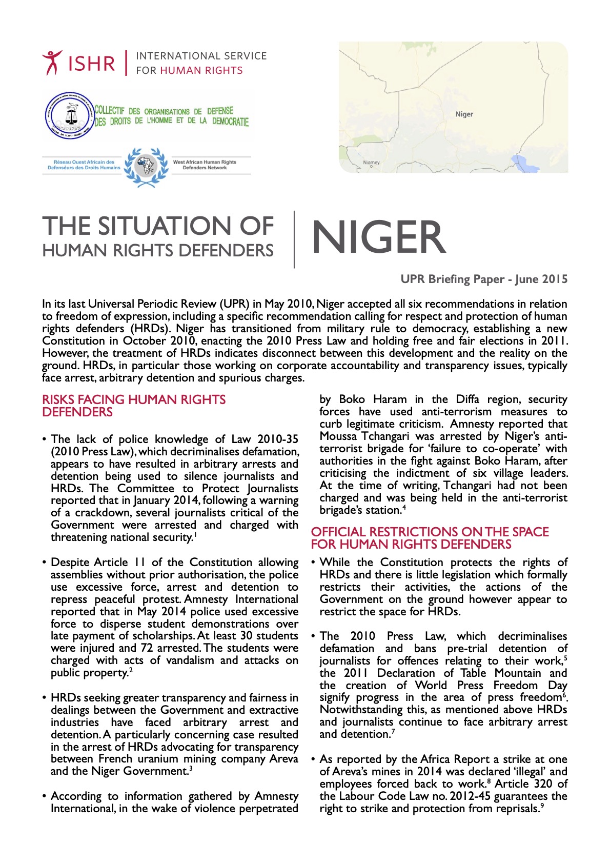 Niger: Stop restricting the rights to freedom of expression and ...