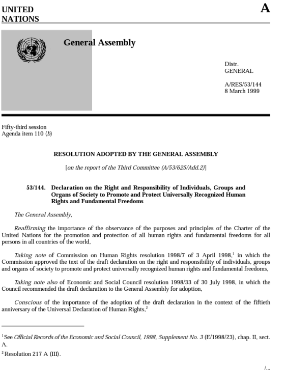 Declaration +25: Articulating international standards to protect the ...